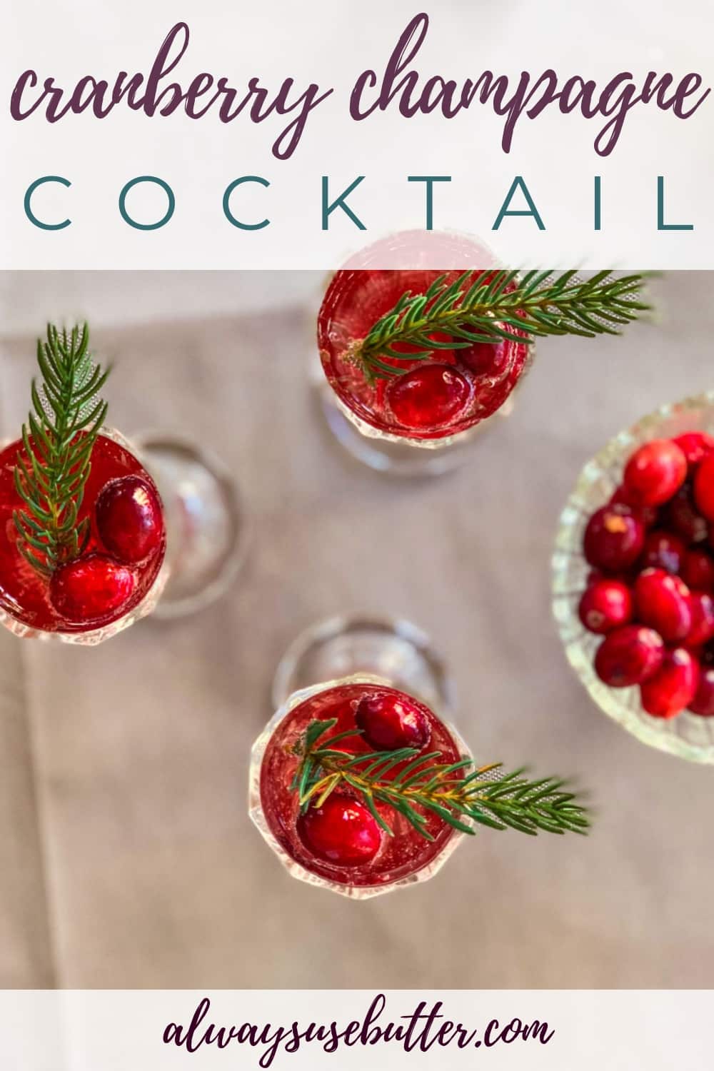 Cranberry Champagne Cocktail - always use butter
