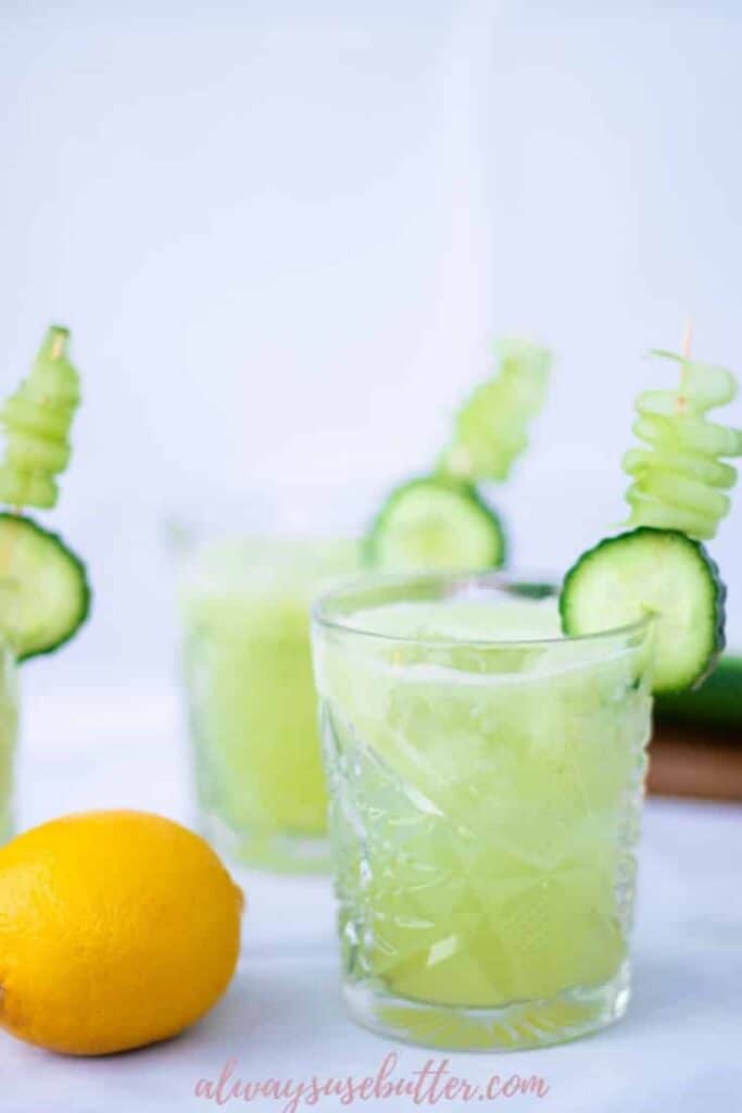 Clean Cucumber Collins Cocktail (non-alcoholic) - always use butter