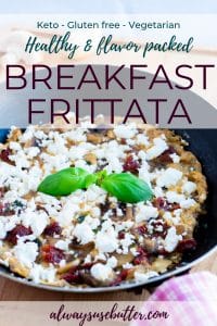 Breakfast Frittata with Feta Cheese, Mushrooms & Sun-dried Tomatoes