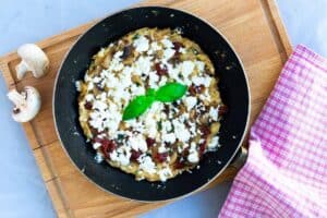 Breakfast Frittata with Feta Cheese, Mushrooms & Sun-dried Tomatoes
