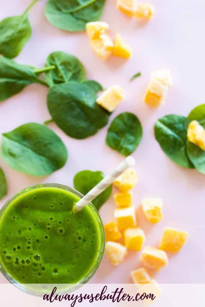 Healthy Green Mango Smoothie with Ginger [Vegan] - always use butter