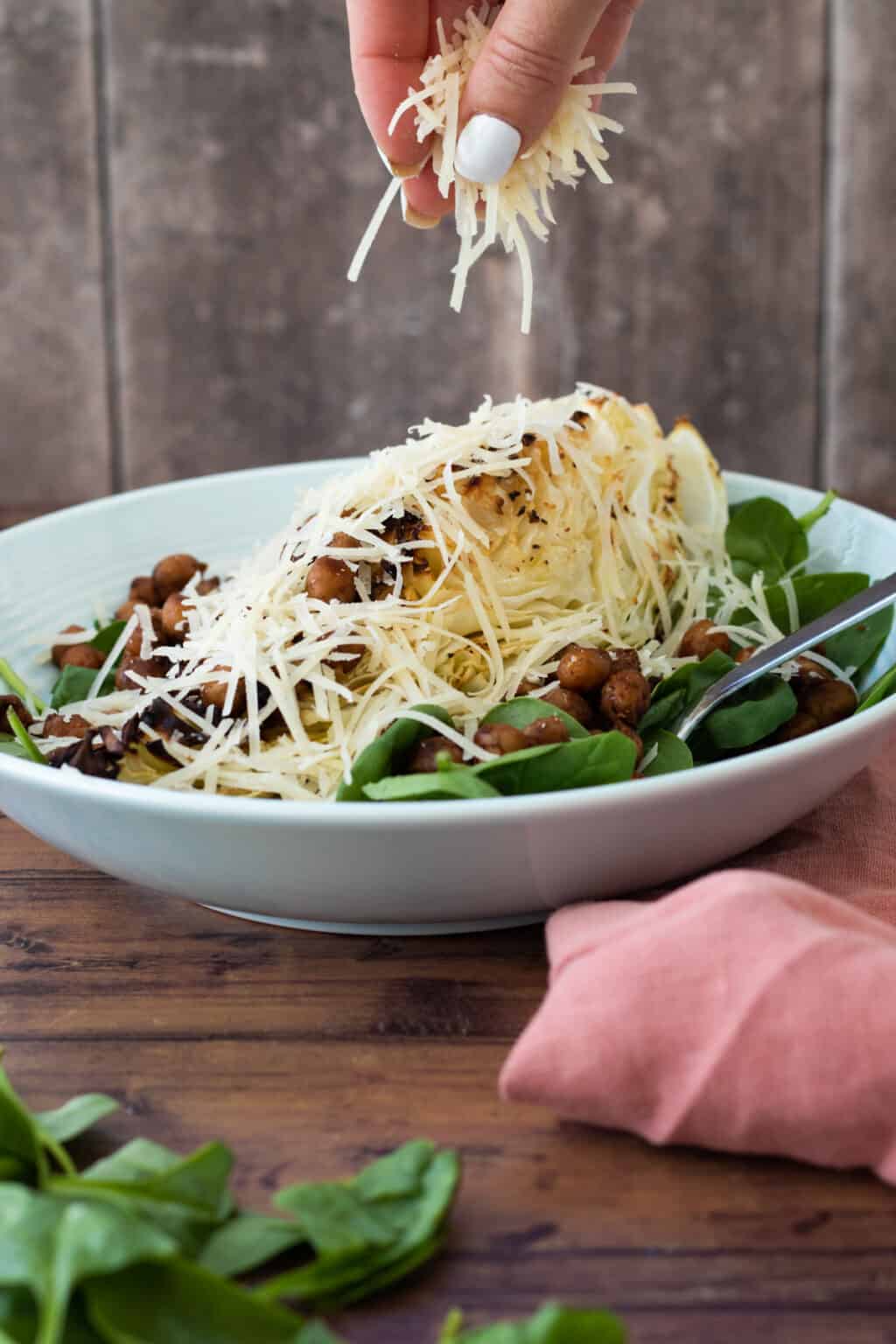 Sweetheart cabbage salad with gyoza chickpeas and parmesan - always use ...