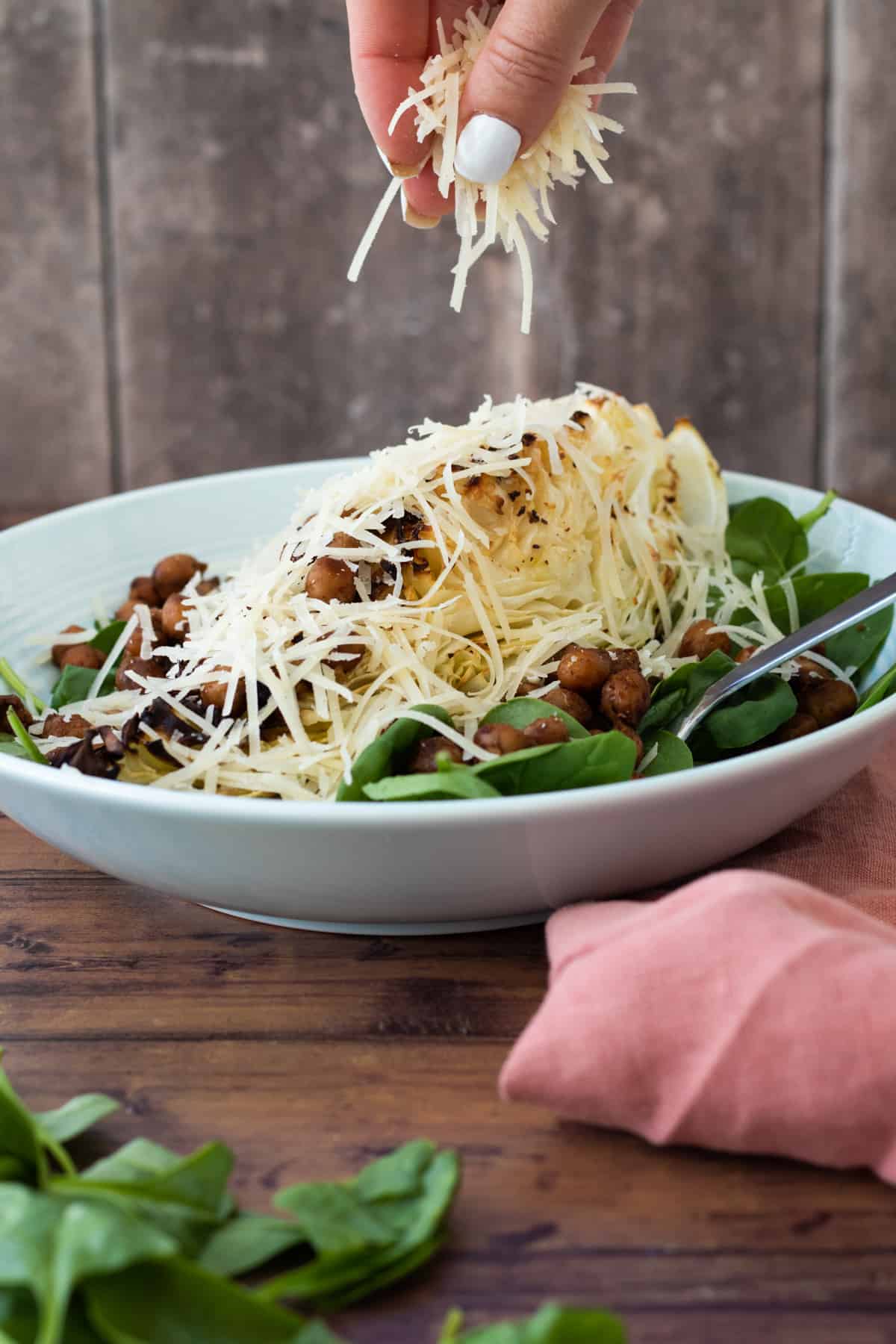Sweetheart cabbage salad with gyoza chickpeas and parmesan - always use ...