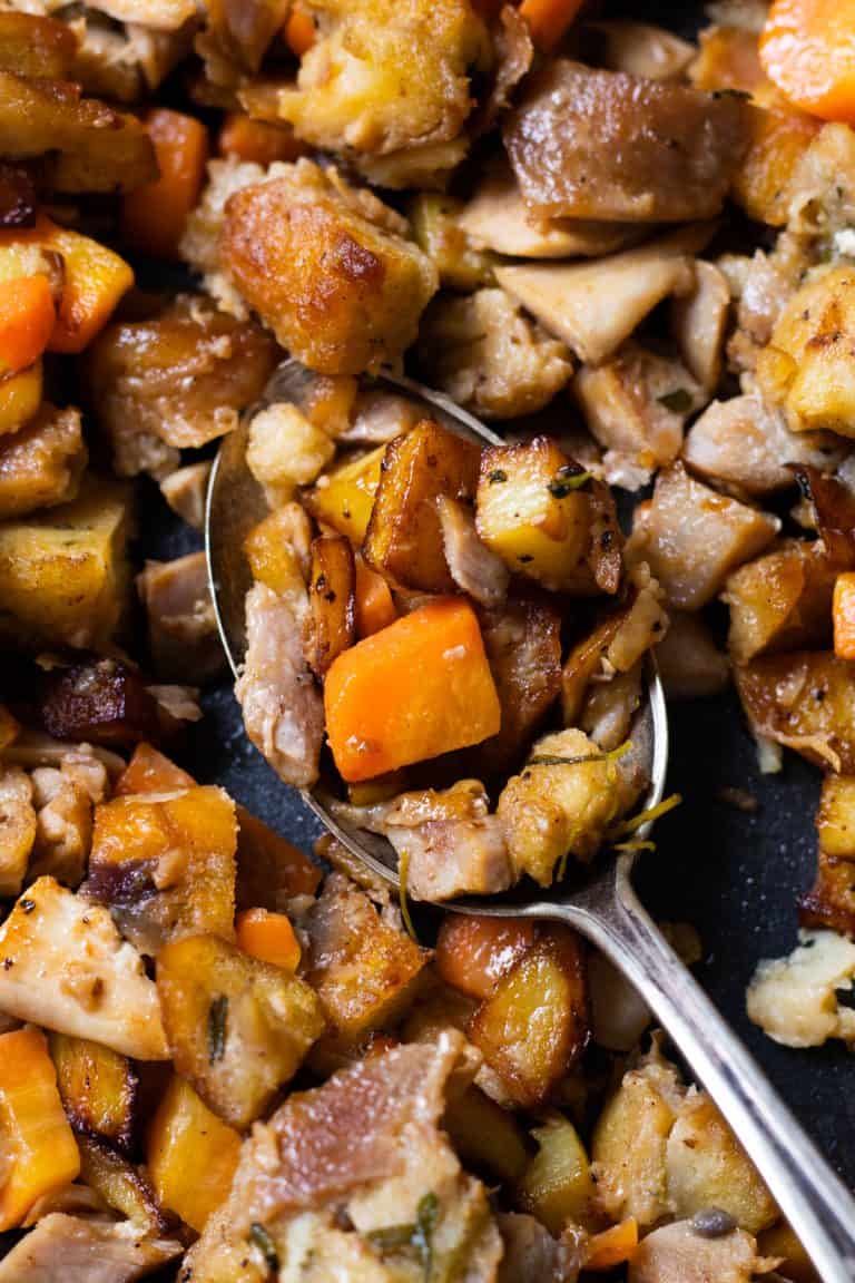 Leftover Turkey Hash with Potatoes & Carrots - always use butter