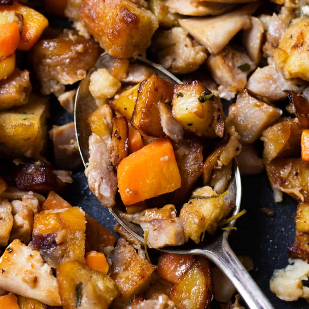 Leftover Turkey Hash with Potatoes & Carrots - always use butter