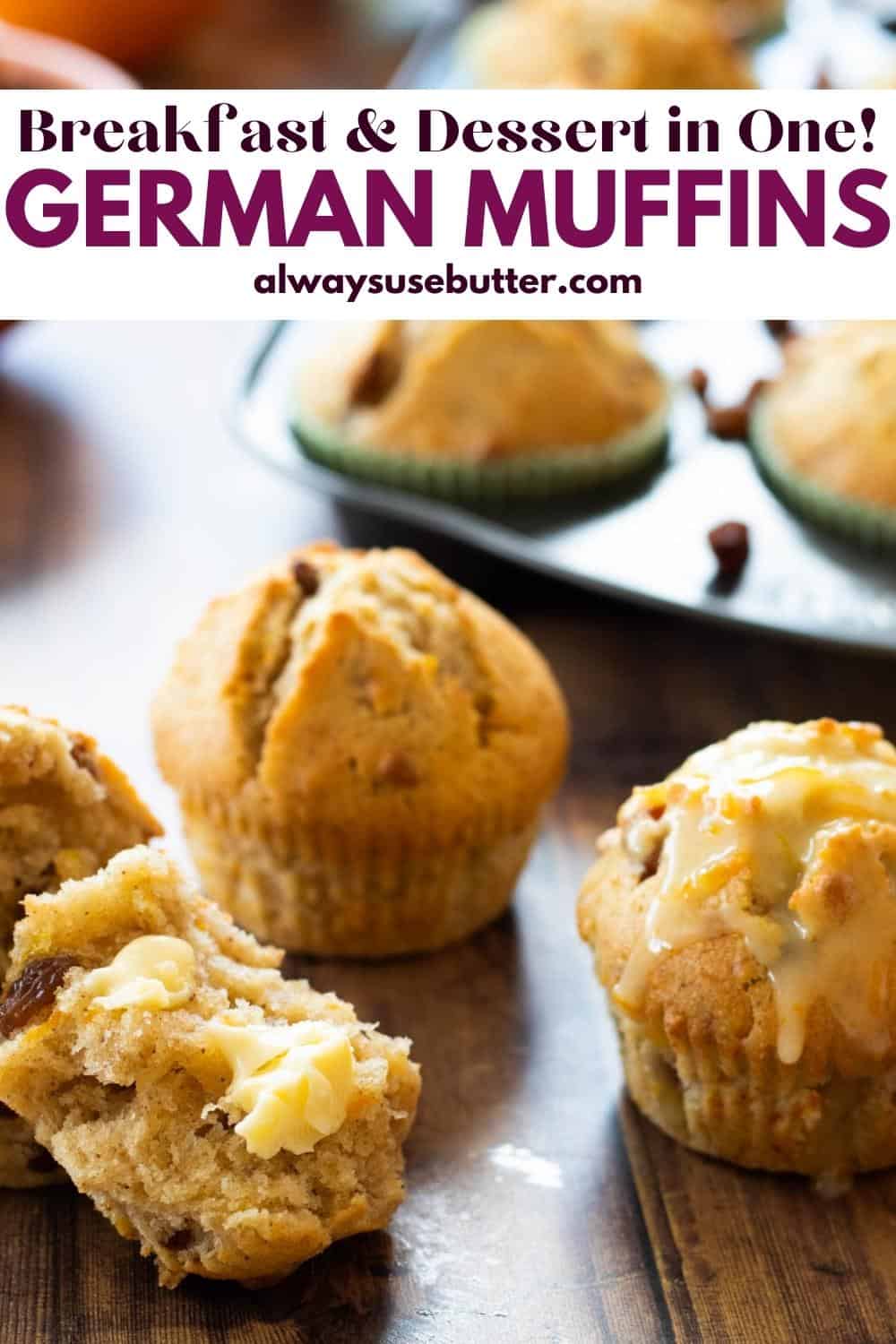 German Muffins with Raisins & Almonds - always use butter