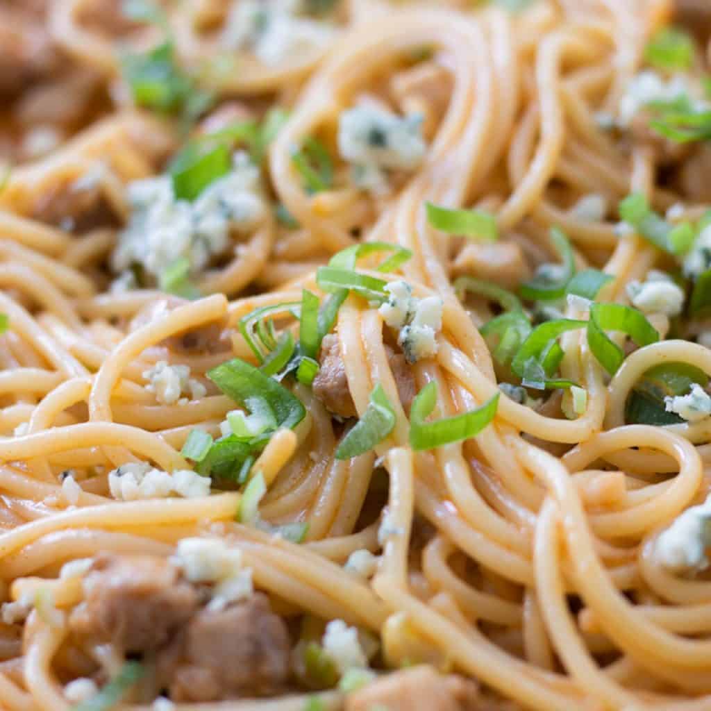 Buffalo Chicken Pasta - 15 Minute Meals - always use butter