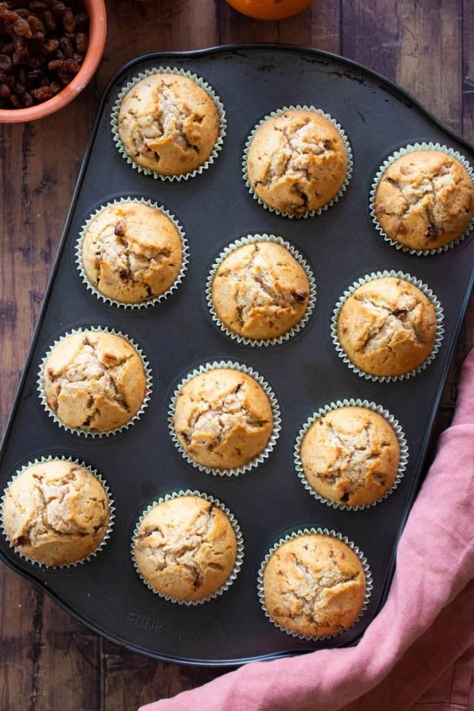 German Muffins with Raisins & Almonds - always use butter