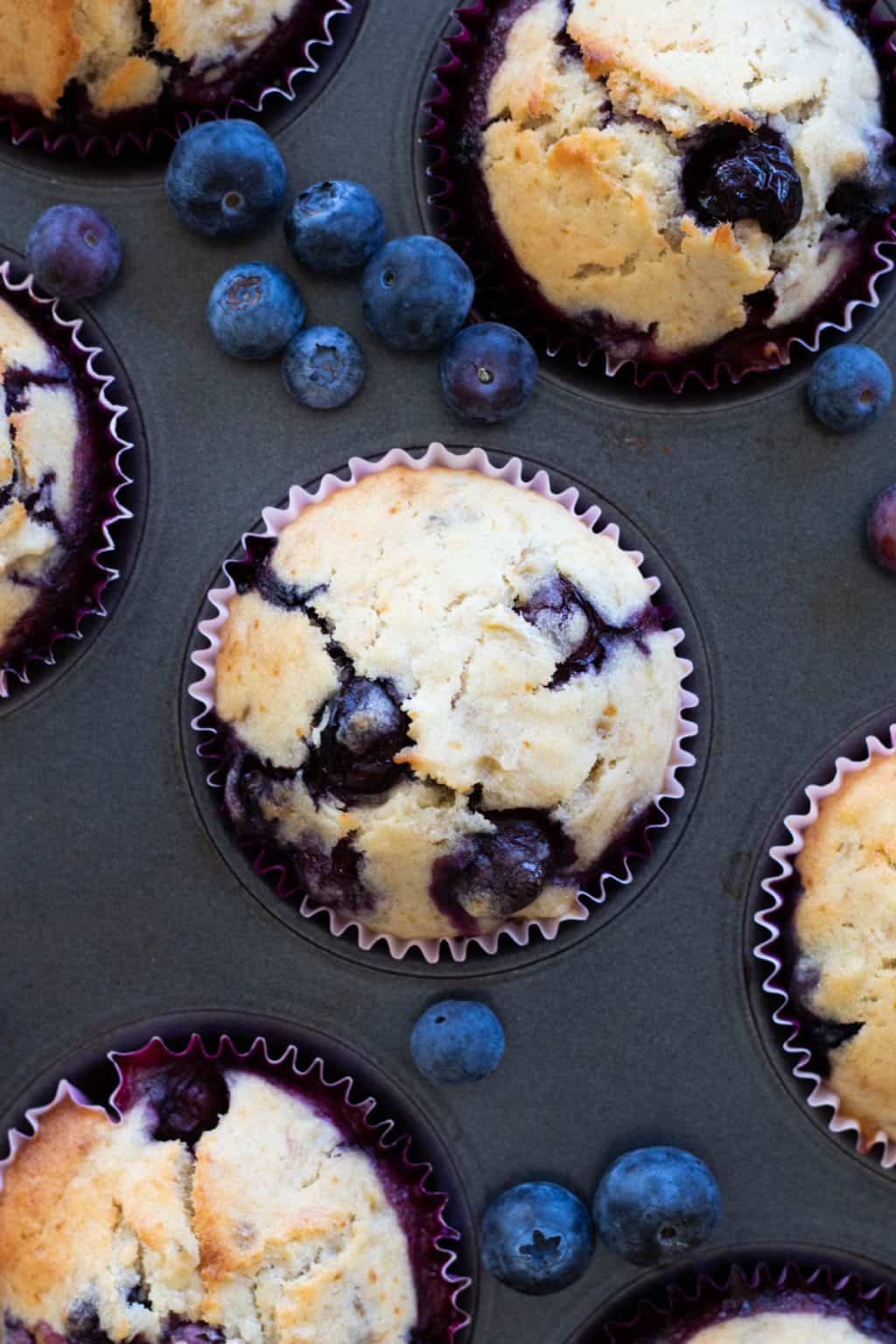 Blueberry Banana Muffins - always use butter