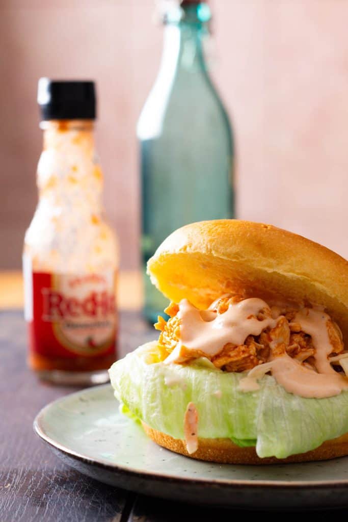 Homemade Buffalo Chicken Ranch Sandwich - always use butter